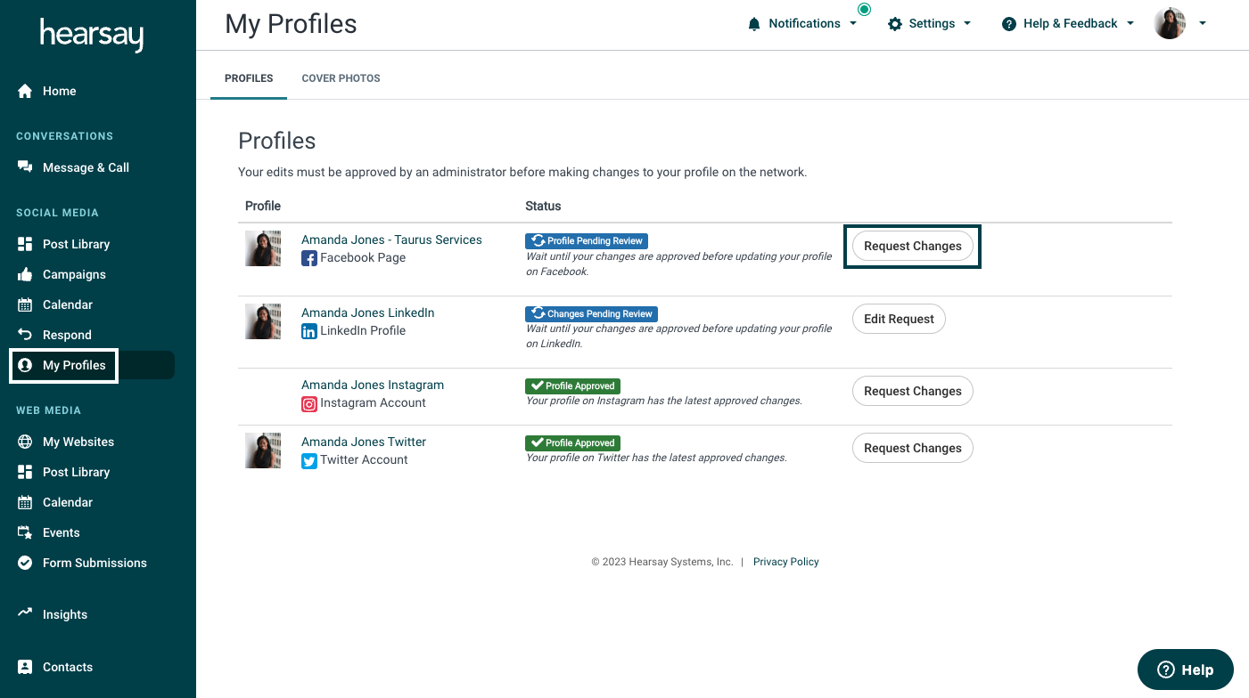 Receiving Suggested Changes to Your Social Media Profiles – Help Center
