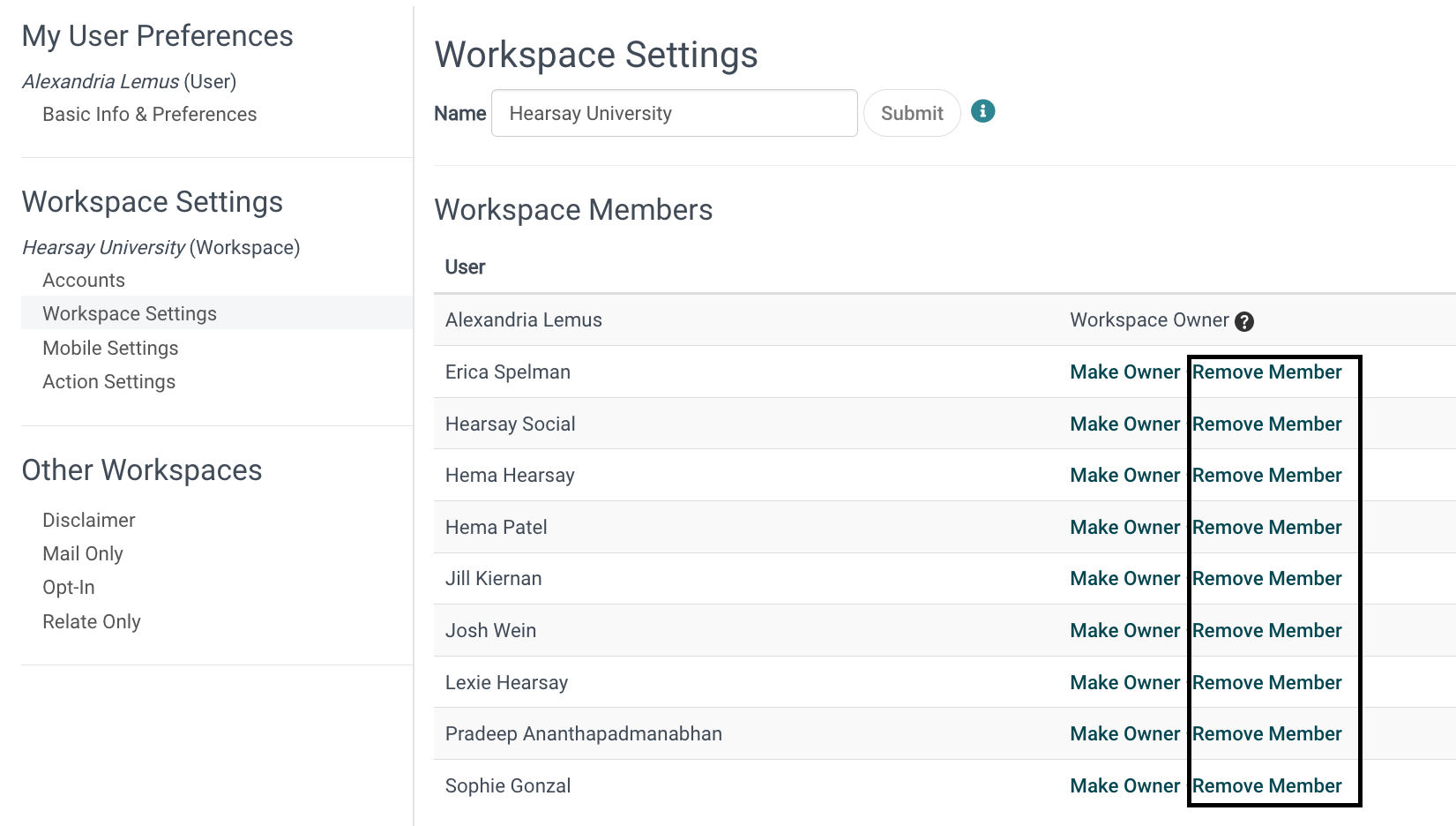 Managing/Removing Workspace Members – Help Center